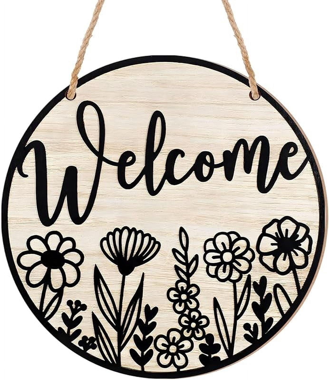 Welcome Wooden Door Hanger Housewarming Bee Decorations Funny Boho ...