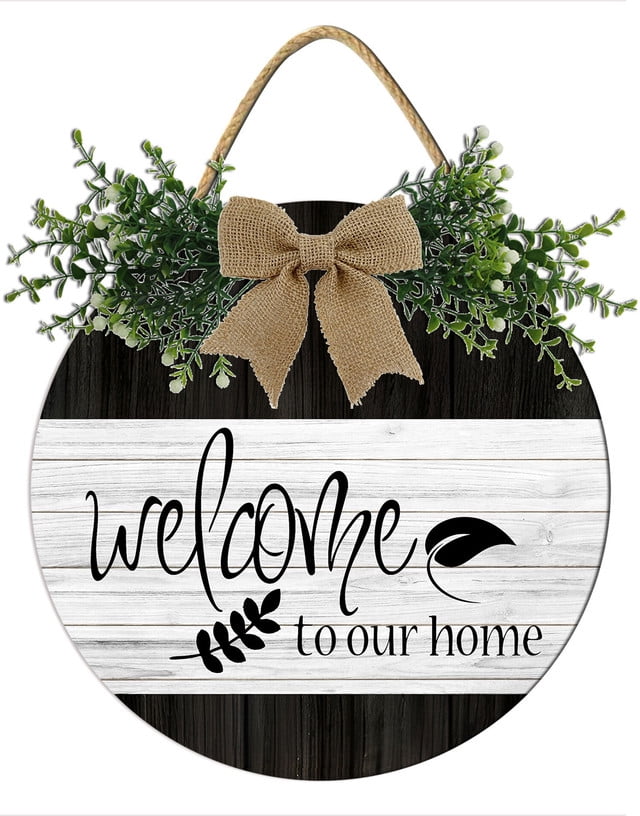 Welcome Wooden Hanging Sign Plaque,Heart Welcome to Our Home Sign Wood ...