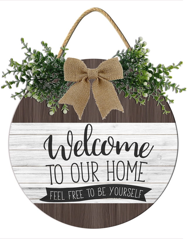 Welcome Wooden Hanging Sign Plaque,Welcome To Our Home Feel Free To Be ...