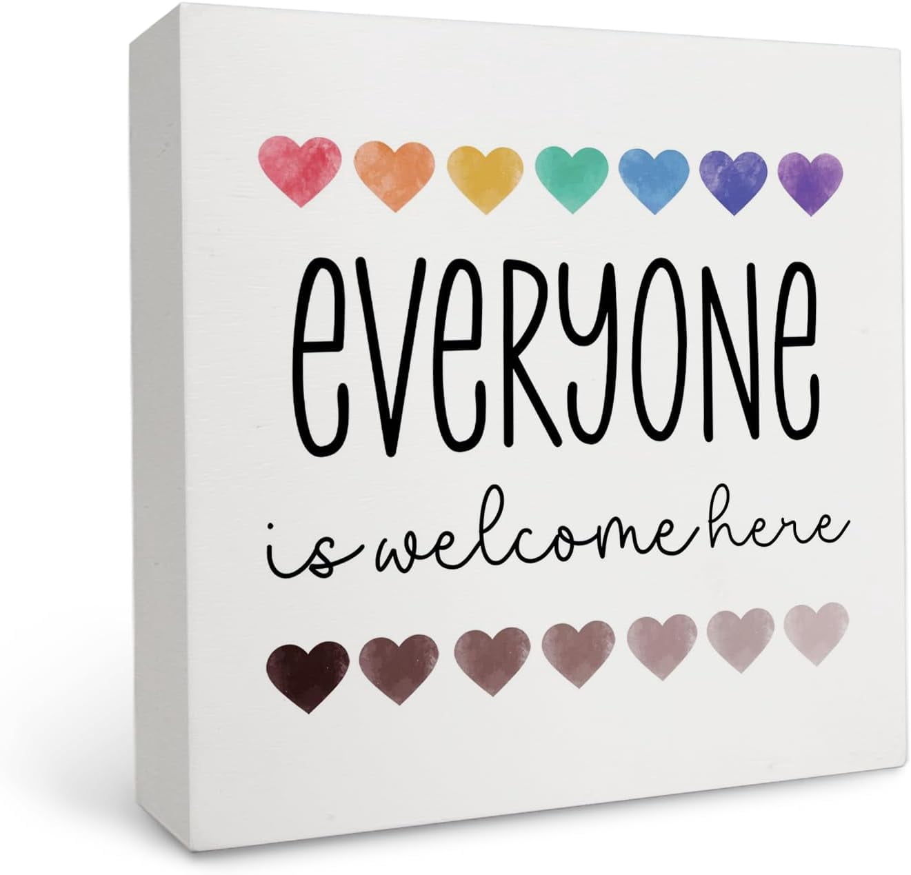 Welcome Wooden Sign For Classroom - Everyone Is Welcome Here Desk Signs ...