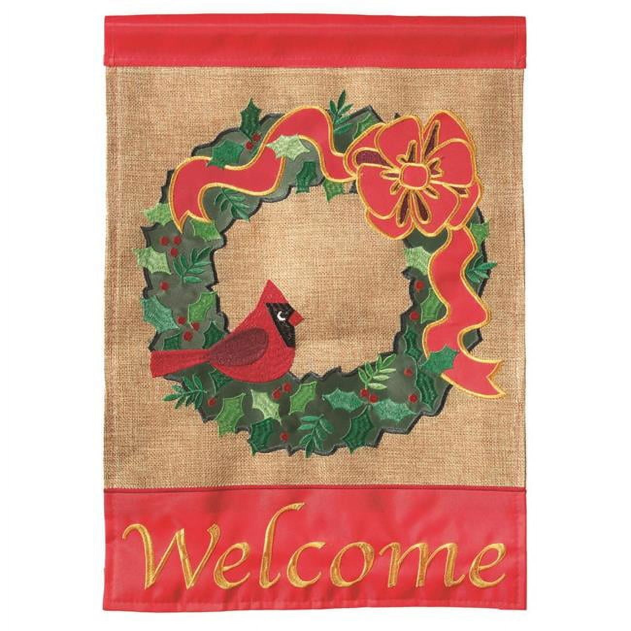 Welcome Wreath Amaranth 29 x 42 Large Holiday House Flag - Walmart.com