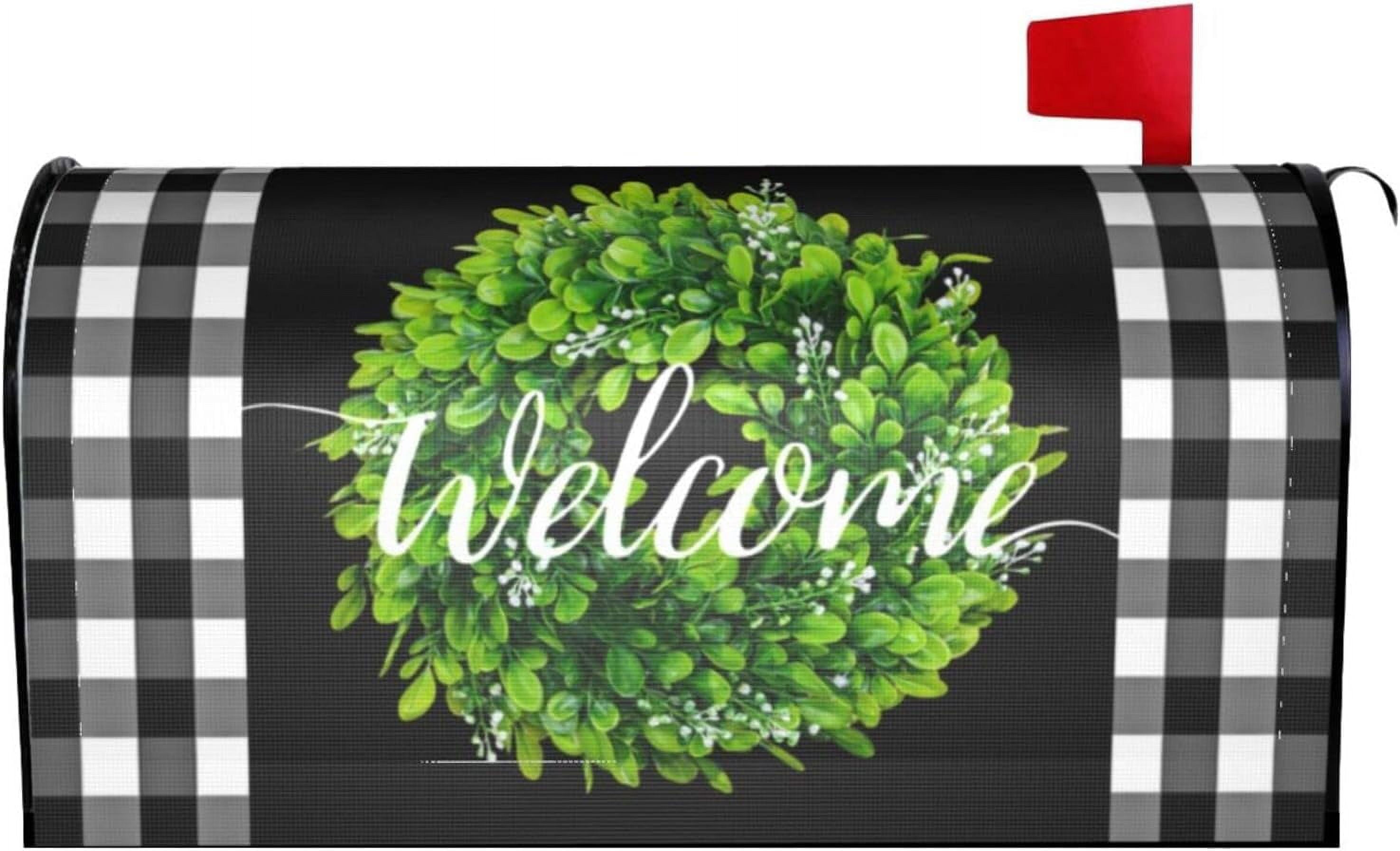 Welcome Wreath Mailbox Covers Magnetic Standard Size 18" X 21" Spring ...