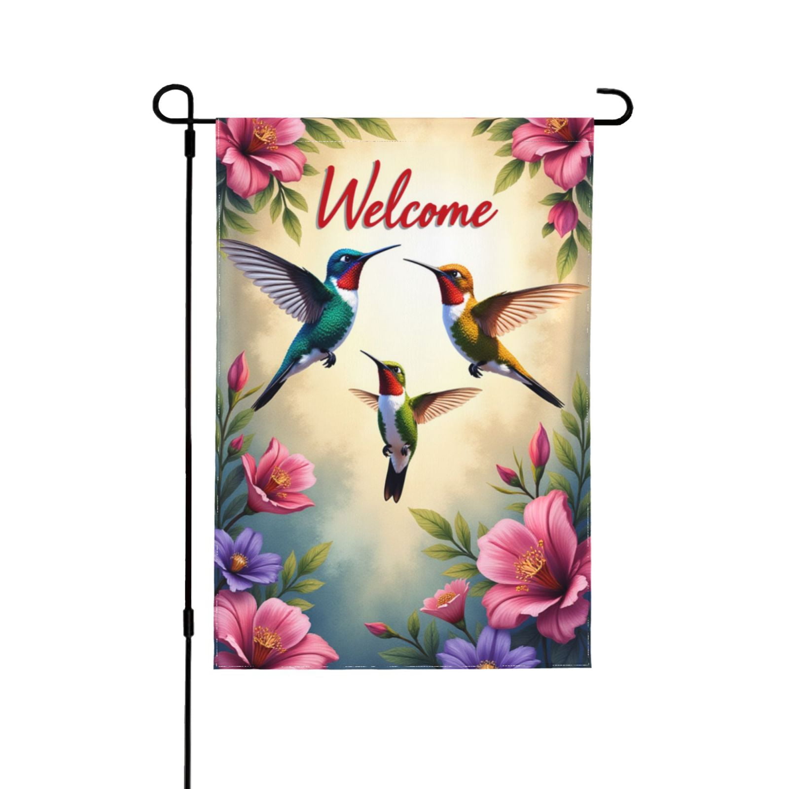 Welcome birds Garden Flag 12x18 Inch Double Sided Spring Summer Floral ...