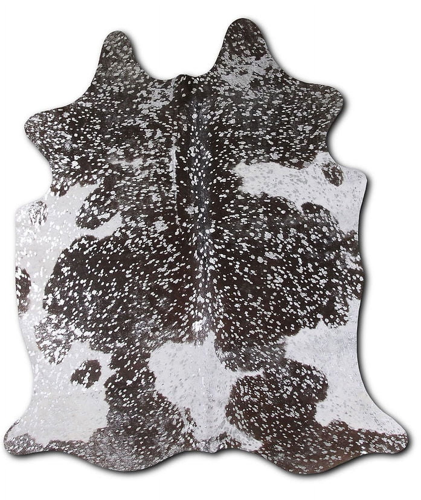 Welcome cowhide rugs for sale SILVER METALLIC ON BLACK AND WHITE rug ...