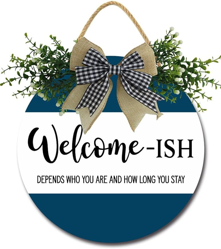 Welcome-ish Hanging Sign Rustic Farmhouse Decor Home Sign Welcome Sign ...