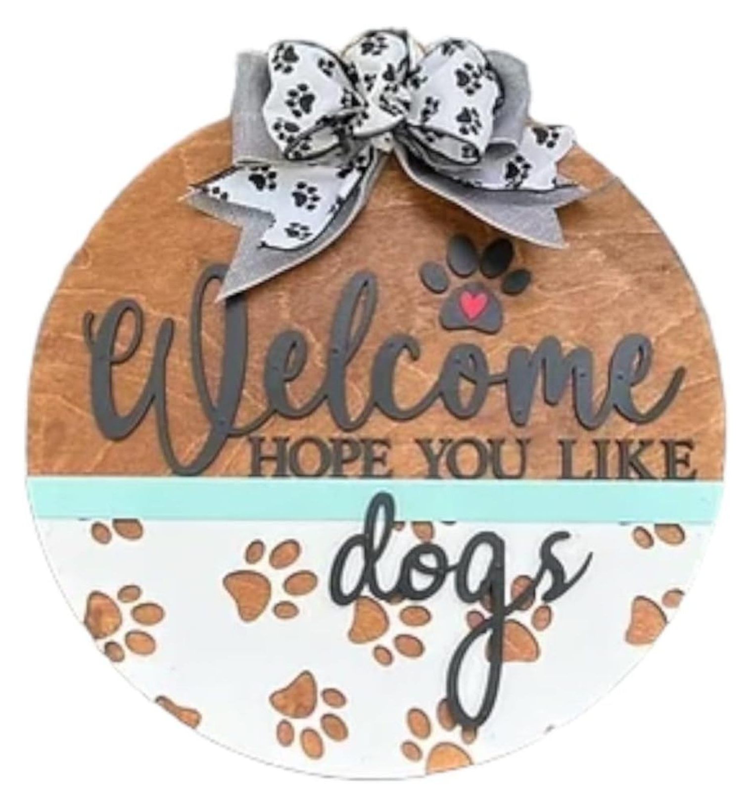 Welcome sign Wood sign Front door sign Dog sign Dog decor Gift for dog ...