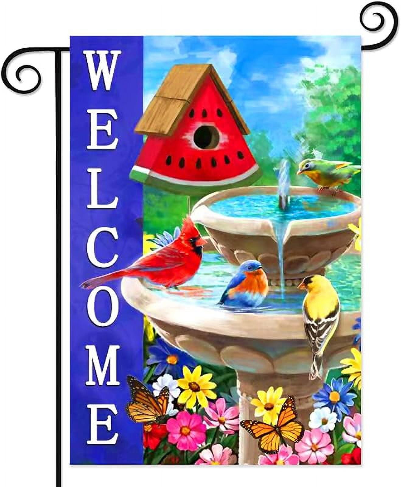Welcome spring summer bird flags for outside 28x40 double sided, summer ...