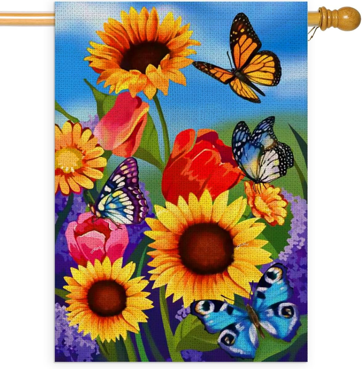Welcome spring summer bird flags for outside 28x40 double sided, summer ...