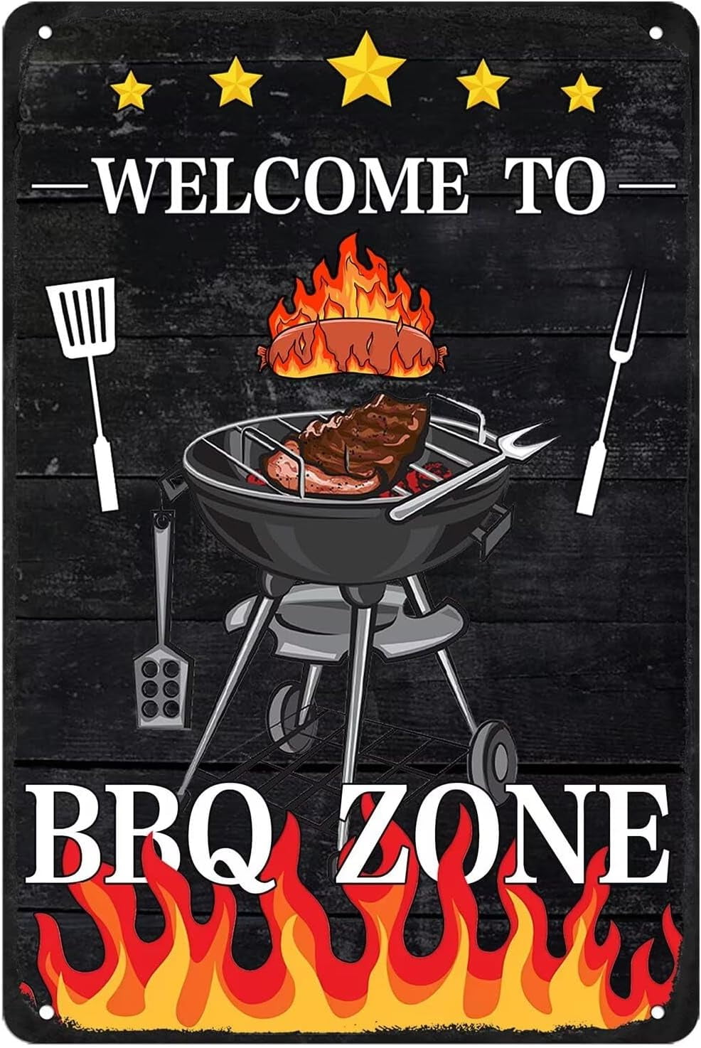 Welcome to BBQ Zone Tin Sign Vintage BBQ Metal Sign BBQ Signs Grilling ...