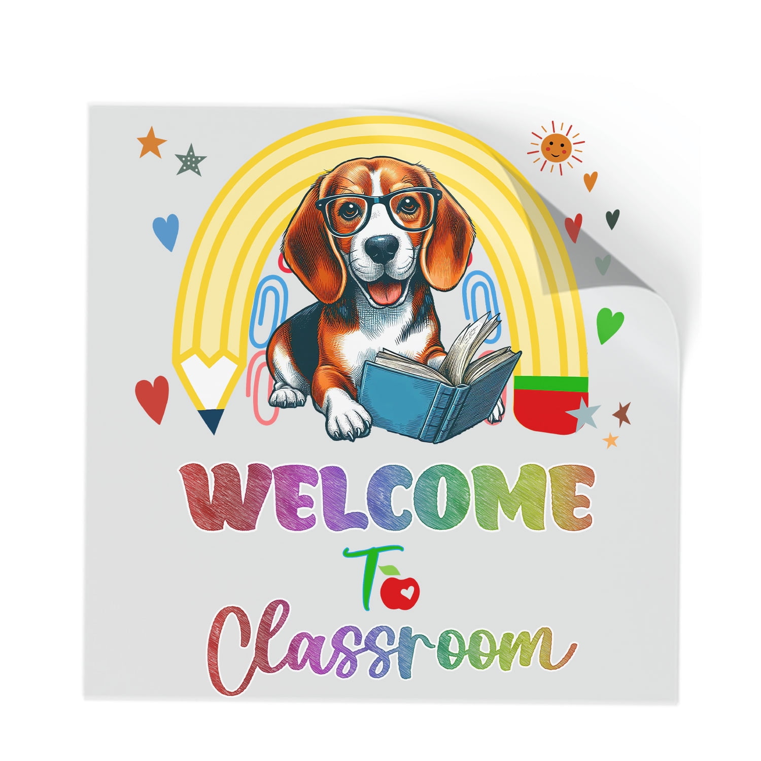 Welcome to Beagle Classroom Teacher Dog Mom Cutout Transfer Sticker ...