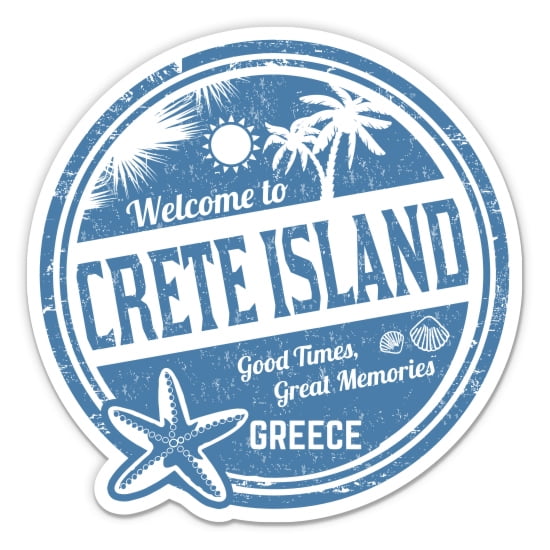 Welcome to Crete Island Greece - 8" Vinyl Sticker - For Car Laptop I ...