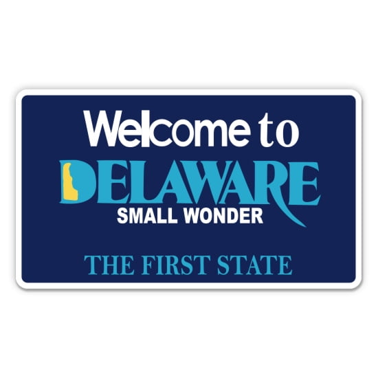 Welcome to Delaware Road Sign - 3" Vinyl Sticker - For Car Laptop Water ...