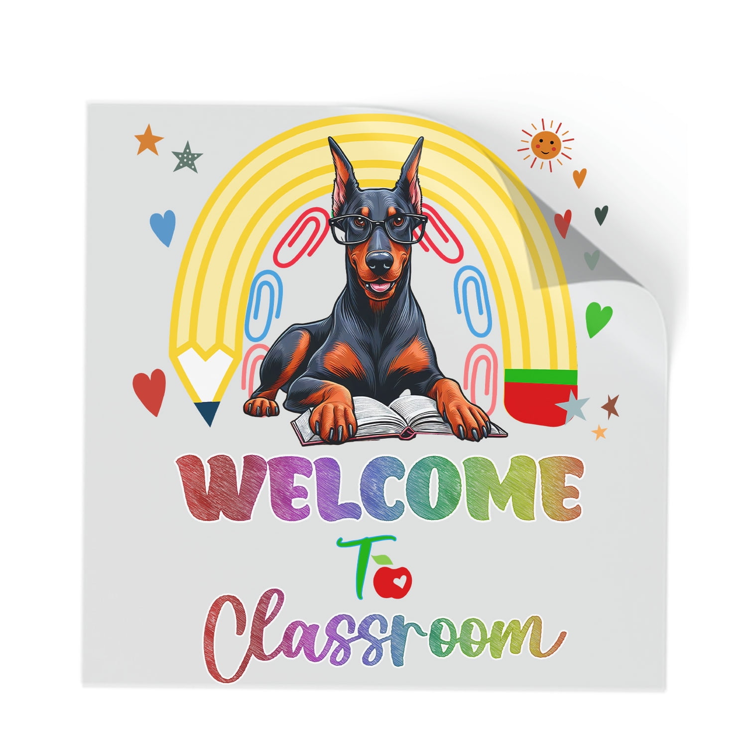 Welcome to Doberman Pinscher Classroom Teacher Dog Mom Cutout Transfer ...