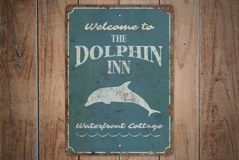 Welcome to Dolphin Inn Inn Sign Inn Decor Waterfront Cottage Beach ...