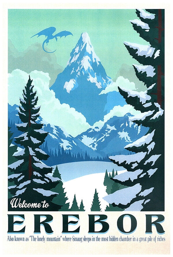 Welcome to Erebor - Lord of the Rings Poster- The Hobbit - Travel Print ...