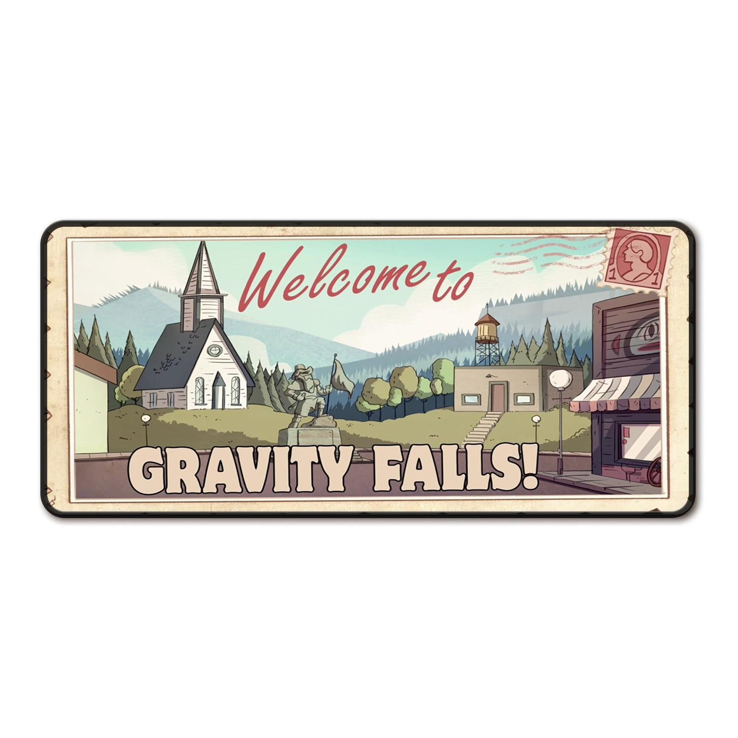 Welcome to Gravity Falls Desk Mat, Extended Mouse Pad with Vintage ...