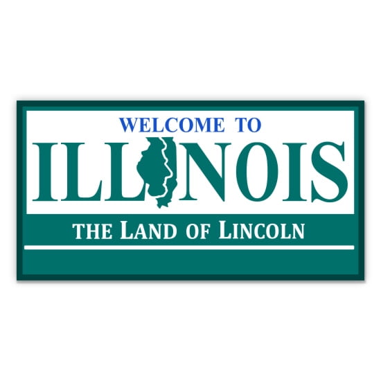 Welcome to Illinois Road Sign - 5" Vinyl Sticker - For Car Laptop I-Pad ...