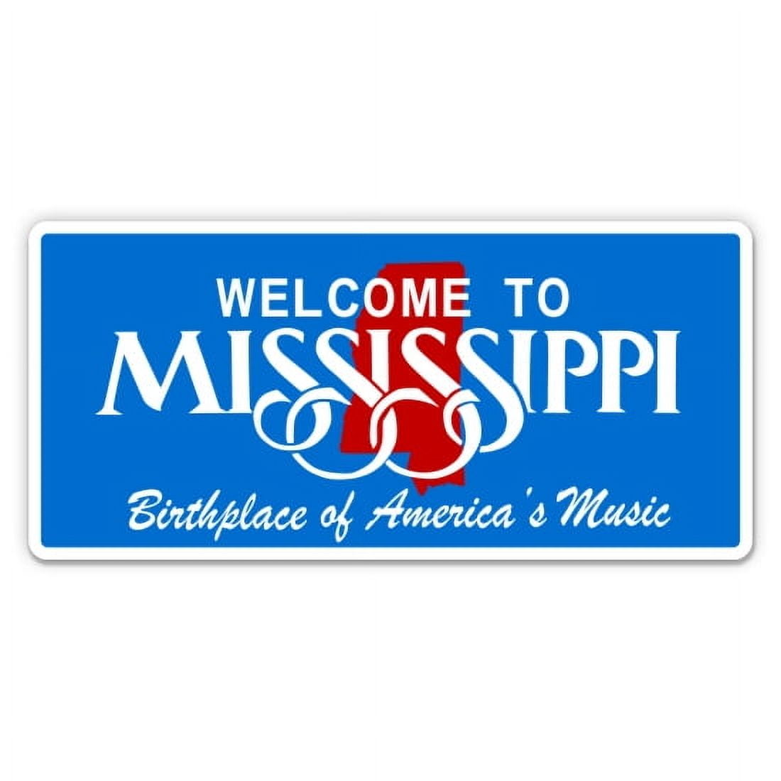 Welcome to Mississippi Road Sign - 3" Vinyl Sticker - For Car Laptop ...