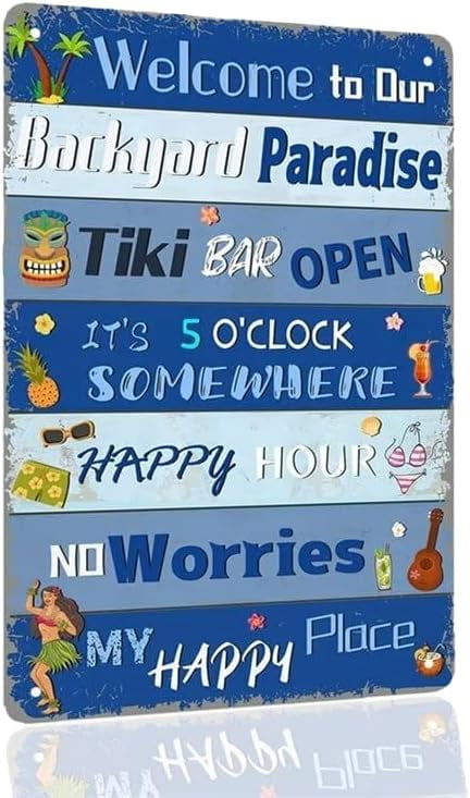 Welcome to Our Backyard Paradise"" Sign - 8x12 inch Decor Sign for ...