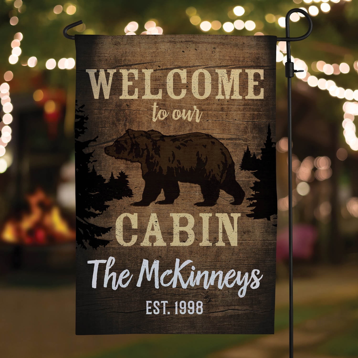 Welcome to Our Cabin Personalized Garden Flag - Walmart.com