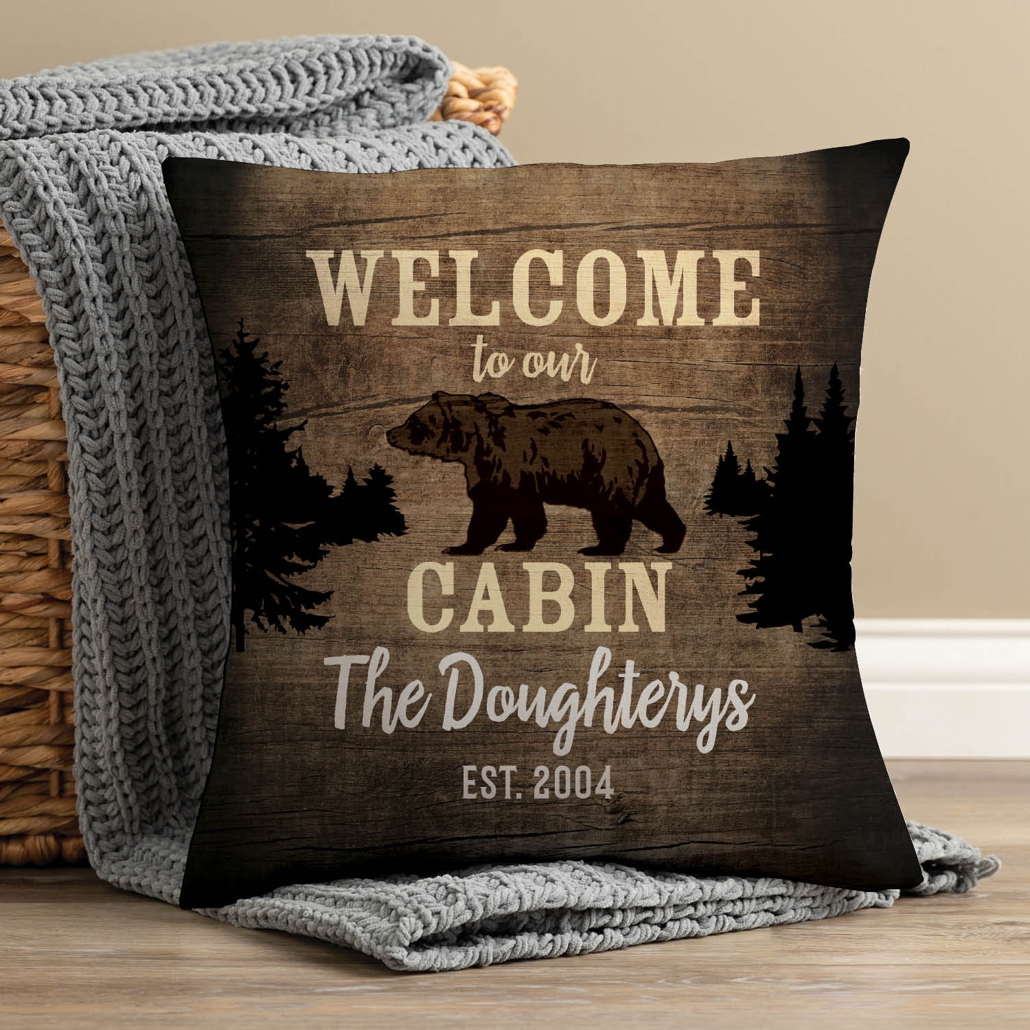 Welcome to Our Cabin Personalized Throw Pillow - Walmart.com
