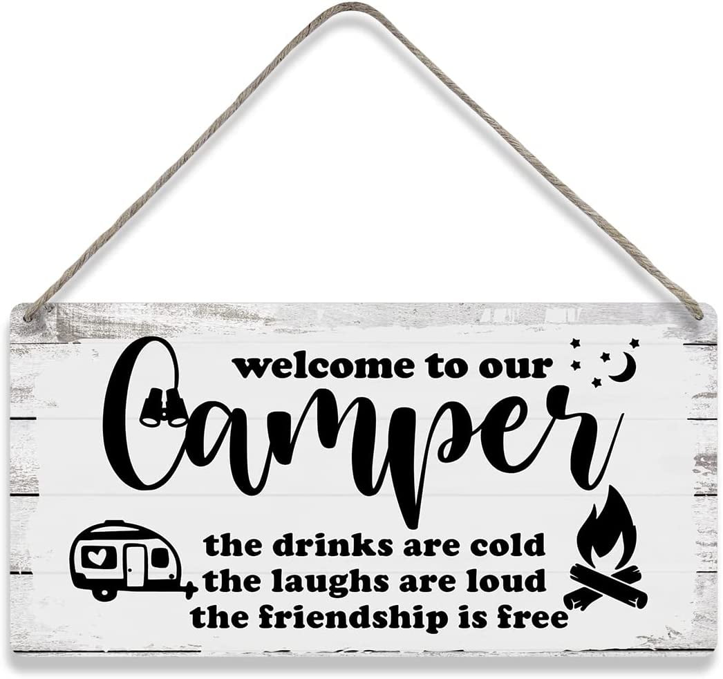 Welcome to Our Camper Funny Home Bathroom Wall Decor Wooden Signs ...