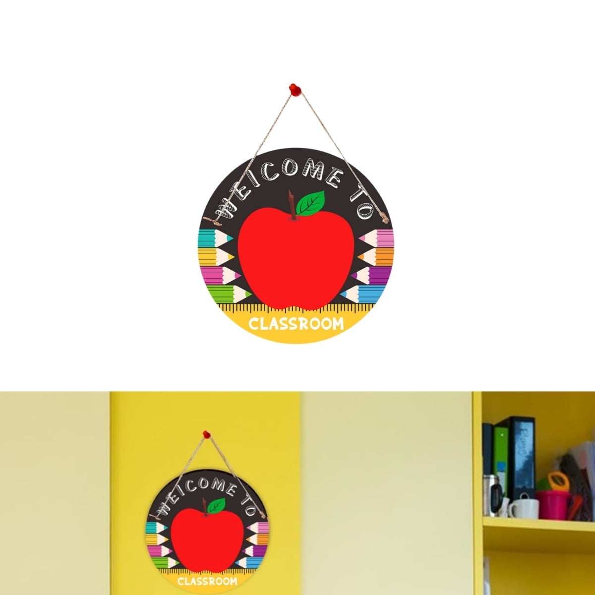 Welcome to Our Classroom Front Door Sign,QZS Round Classroom Name ...