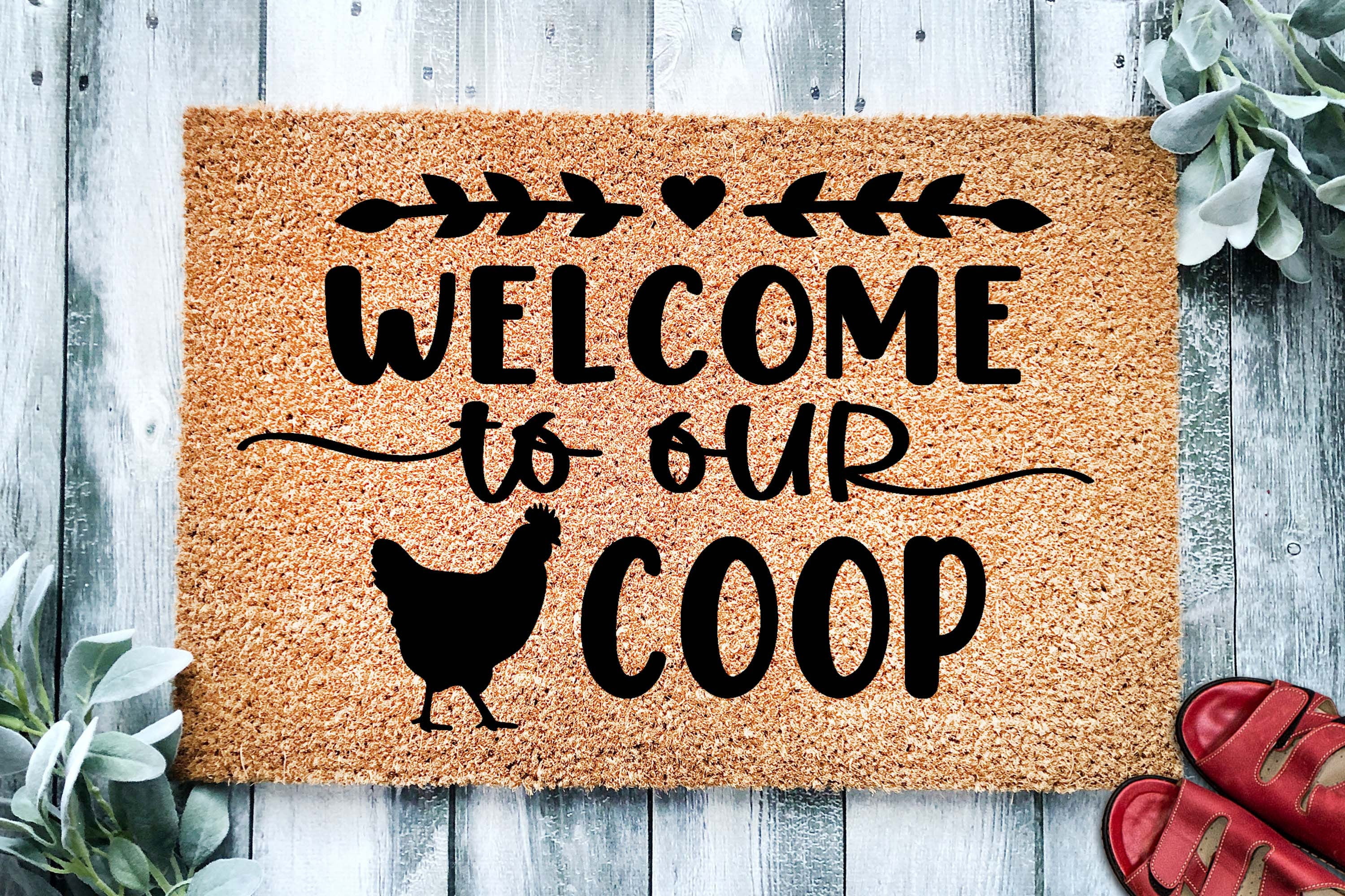 Welcome to Our Coop Chicken Doormat | Farm Doormat | Welcome Mat ...