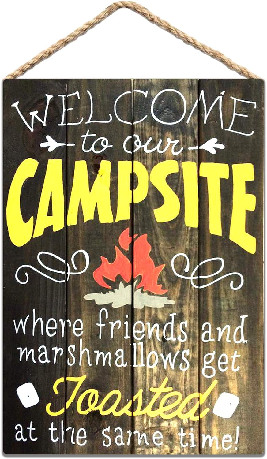 Welcome to Our Firepit Campfire Sign Rustic Tin Sign Backyard Decor ...