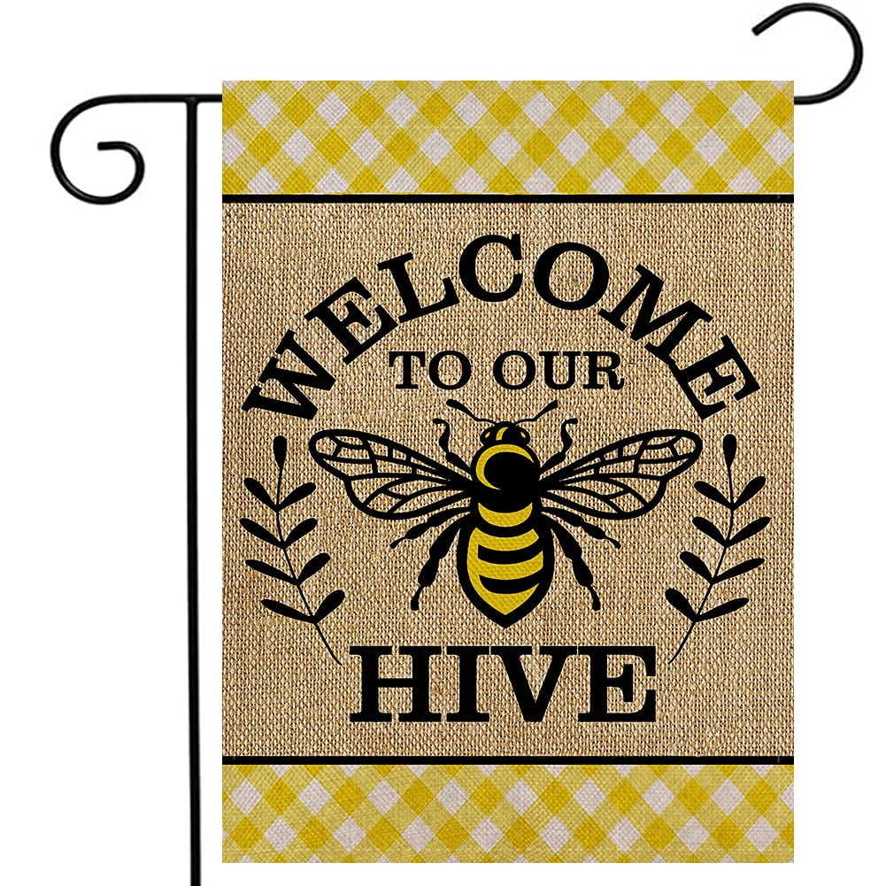 Welcome to Our Hive Garden Flag Vertical Double Sided, Summer Bee ...