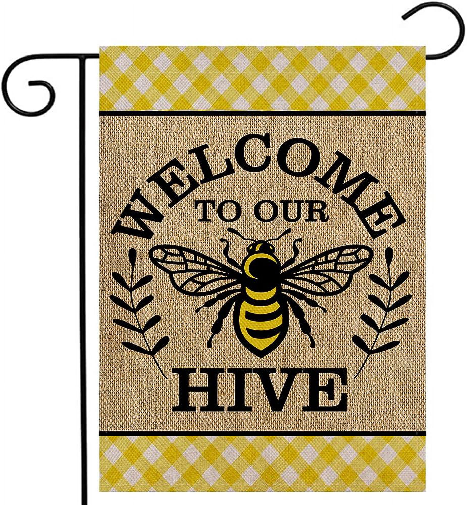Welcome to Our Hive Garden Flag Vertical Double Sided, Summer Bee ...