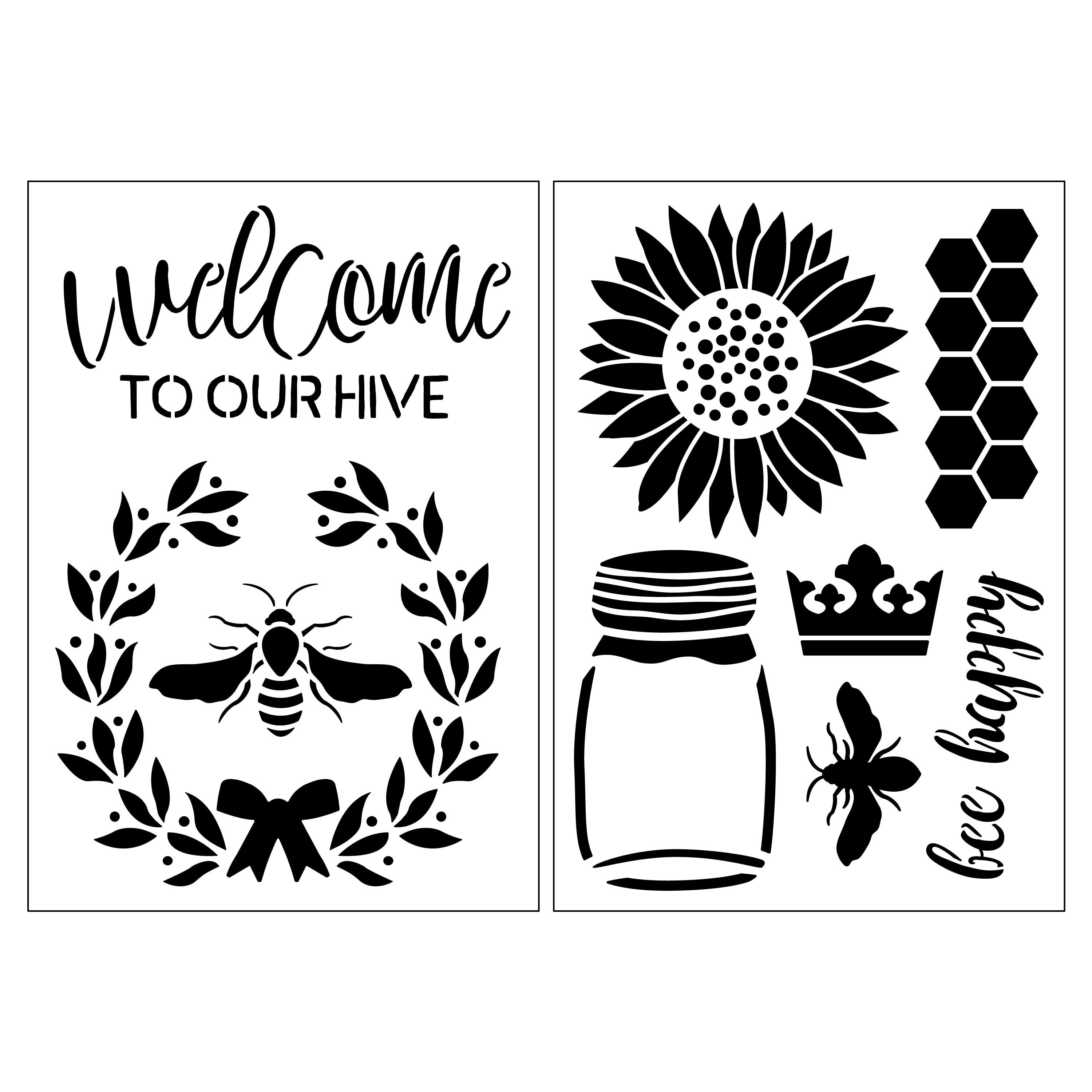 Welcome to Our Hive Stencils - 7" x 10" by Craft Smart - 12 designs ...