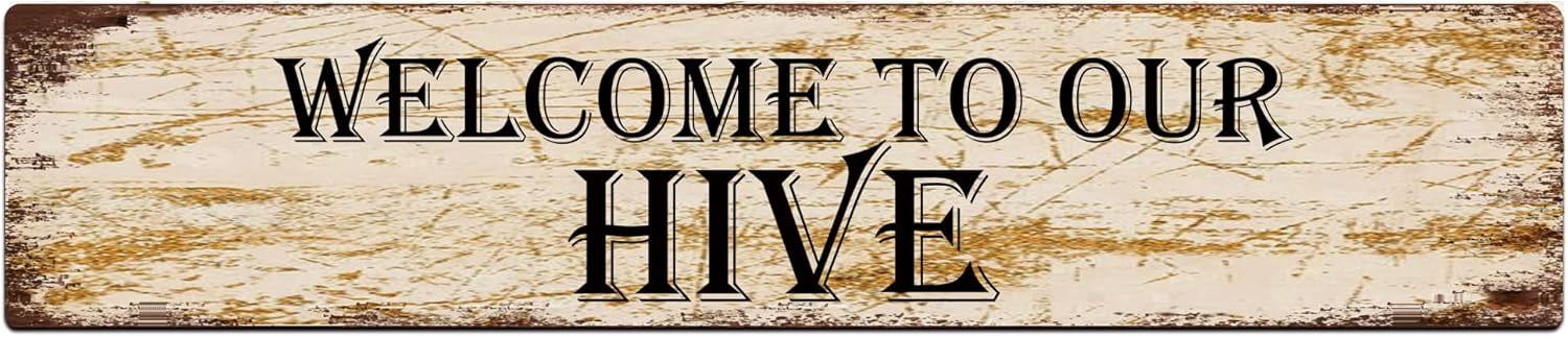 Welcome to Our Hive Retro Tin Signs Aluminum Metal Sign for Kitchen ...
