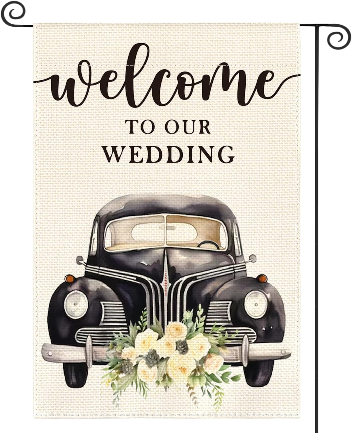 Welcome to Our Wedding Garden Flag 12x18 inch Double Sided Outside ...