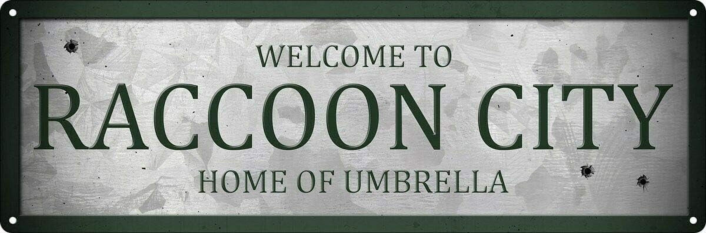 Welcome to Raccoon City Slim Tin Metal Sign 4"x16" - Walmart Business ...