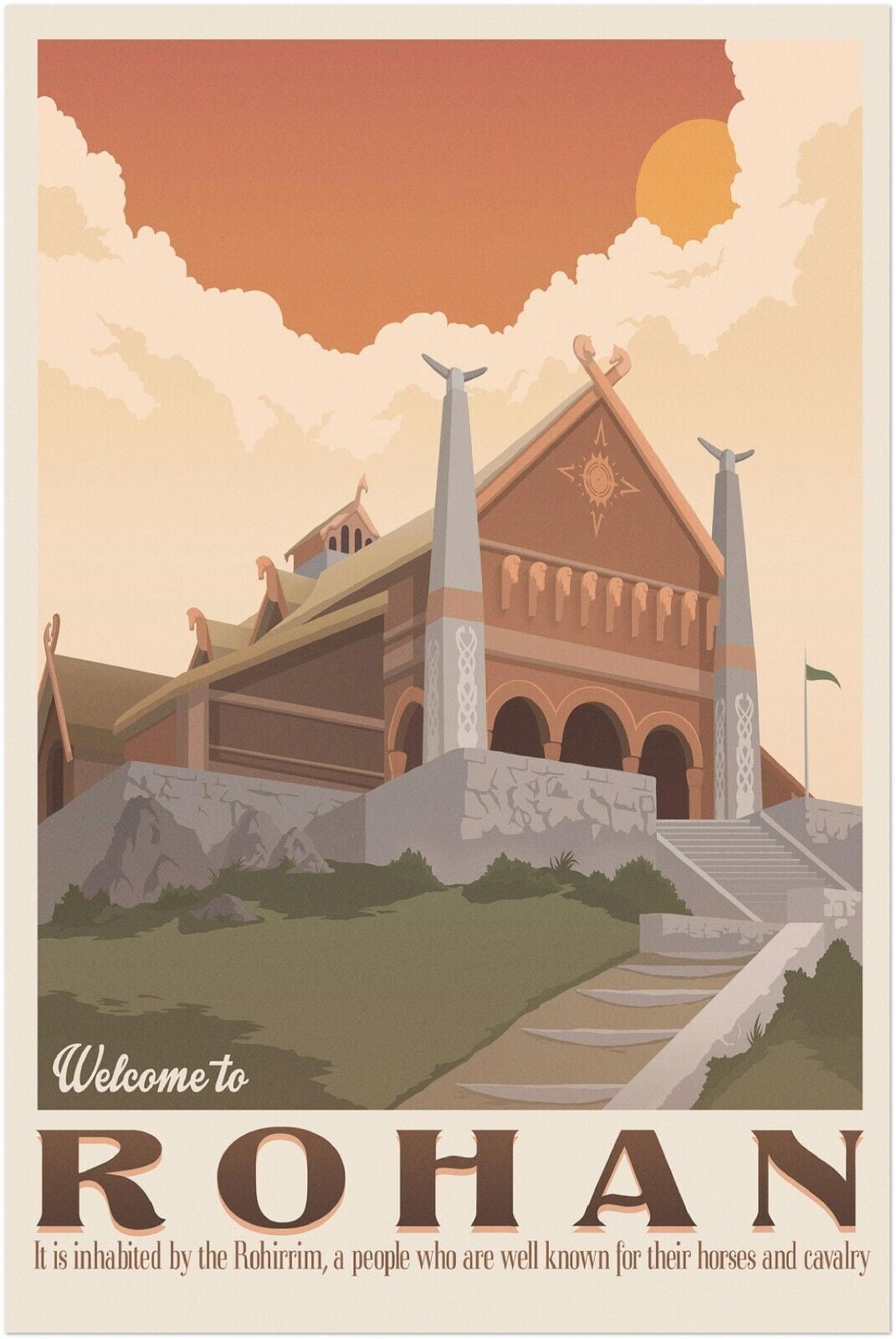 Welcome to Rohan - Lord of the Rings Travel Poster (24x36Inches(Black ...
