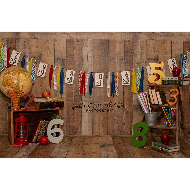 Welcome to School First Day Backdrop Kindergarten Classroom Wood White ...