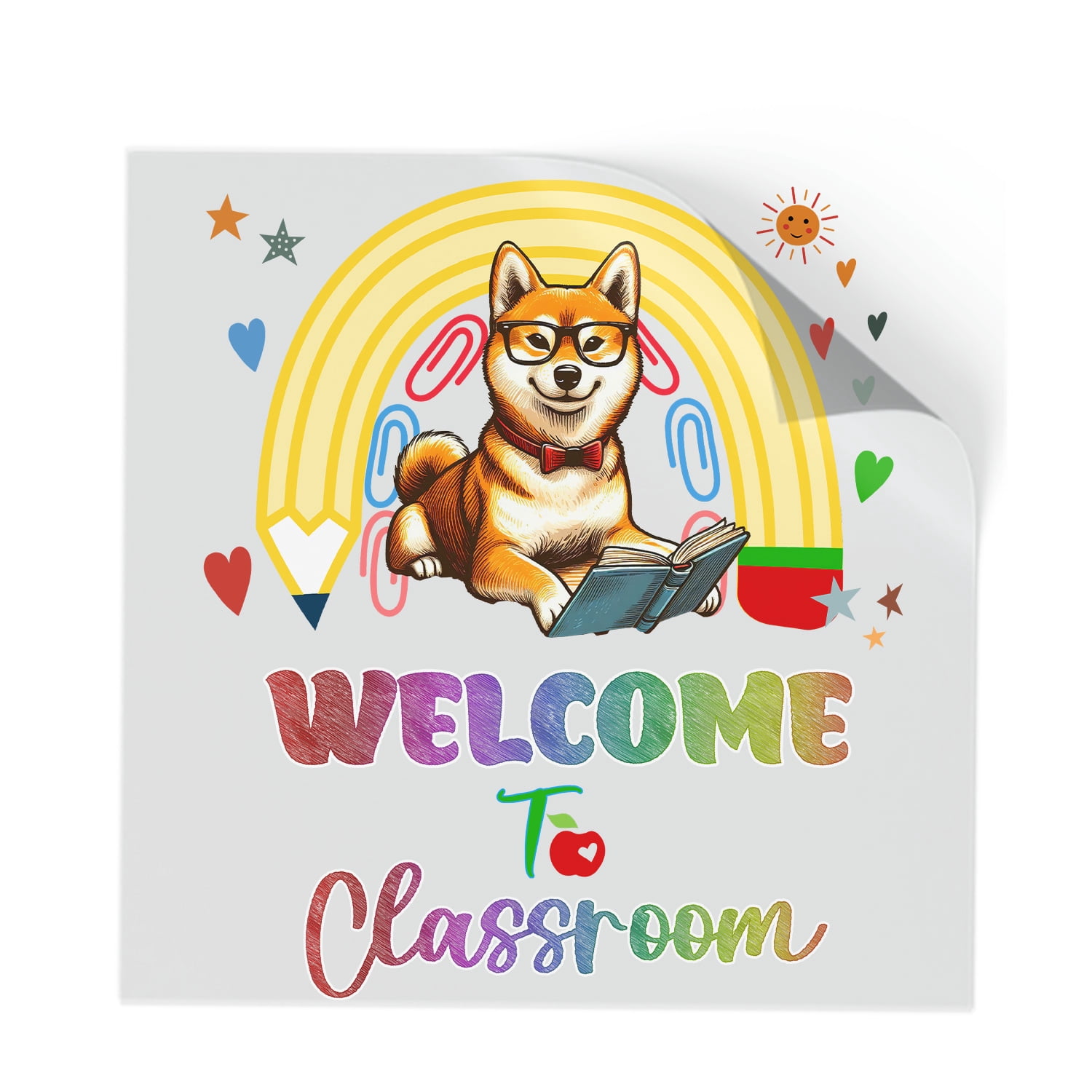 Welcome to Shiba Inu Classroom Teacher Dog Mom Cutout Transfer Sticker ...