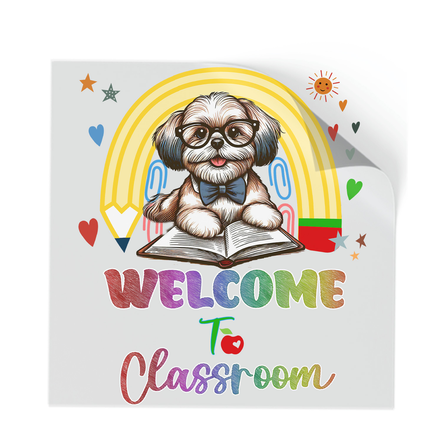 Welcome to Shih Tzu Classroom Teacher Dog Mom Cutout Transfer Sticker ...