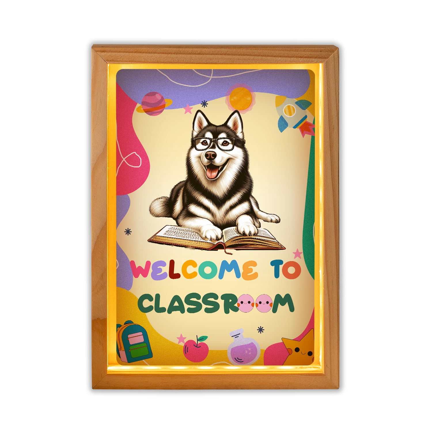 Welcome to Siberian Husky Classroom Teacher Dog Mom Acrylic Plaque with ...