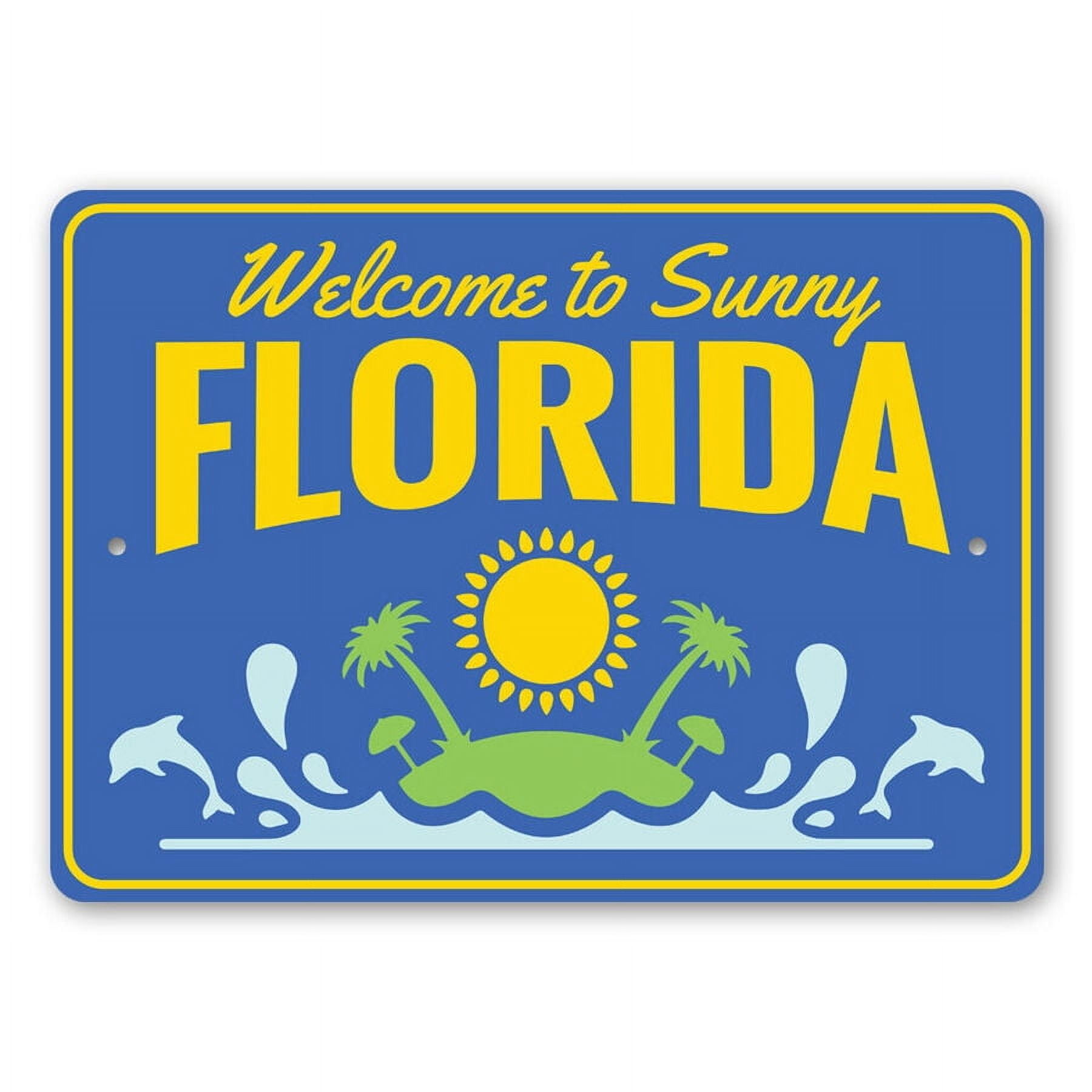 Welcome to Sunny Florida Sign Sunny Palm Trees Beach House Decor Metal ...