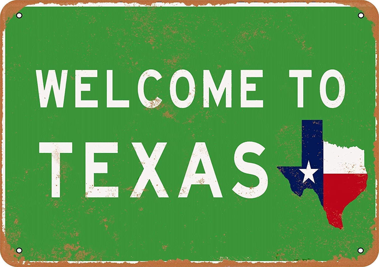 Welcome to Texas - Metal Sign Vintage Look Garage Man Cave Retro Wall ...