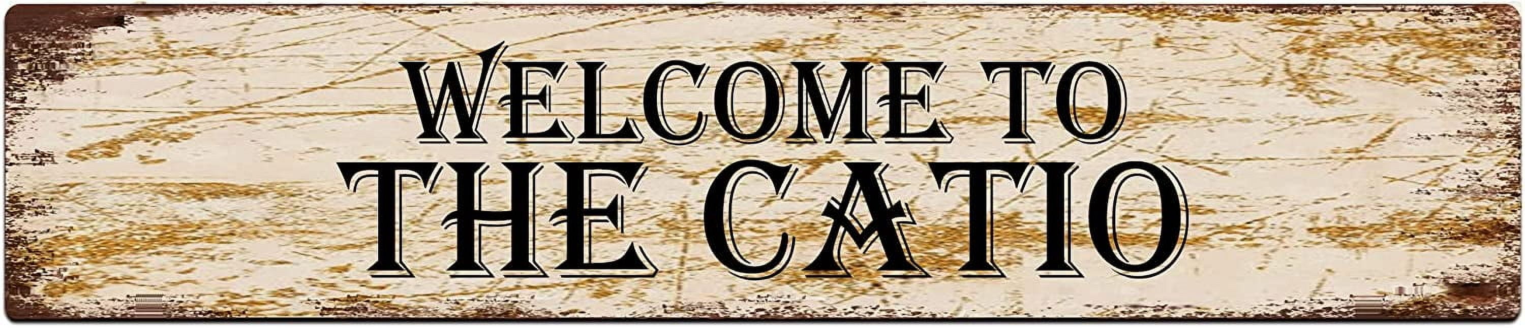 Welcome to The Catio Sign Vintage Metal Sign Retro Metal Plaque Bar Pub ...