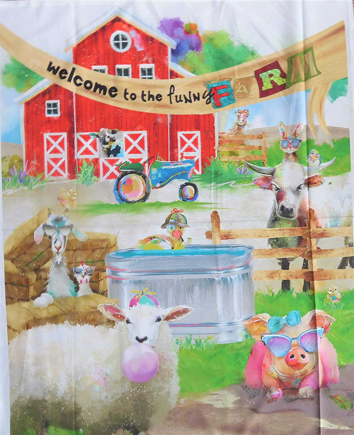 Welcome to The Funny Farm Animal Panel by 3 Wishes 36 X 43 - Walmart.com