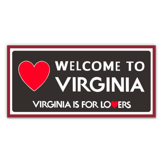 Welcome to Virginia Road Sign - 3" Vinyl Sticker - For Car Laptop Water ...