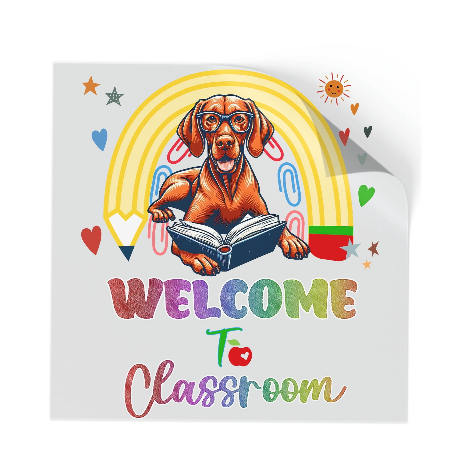 Welcome to Vizsla Classroom Teacher Dog Mom Cutout Transfer Sticker ...