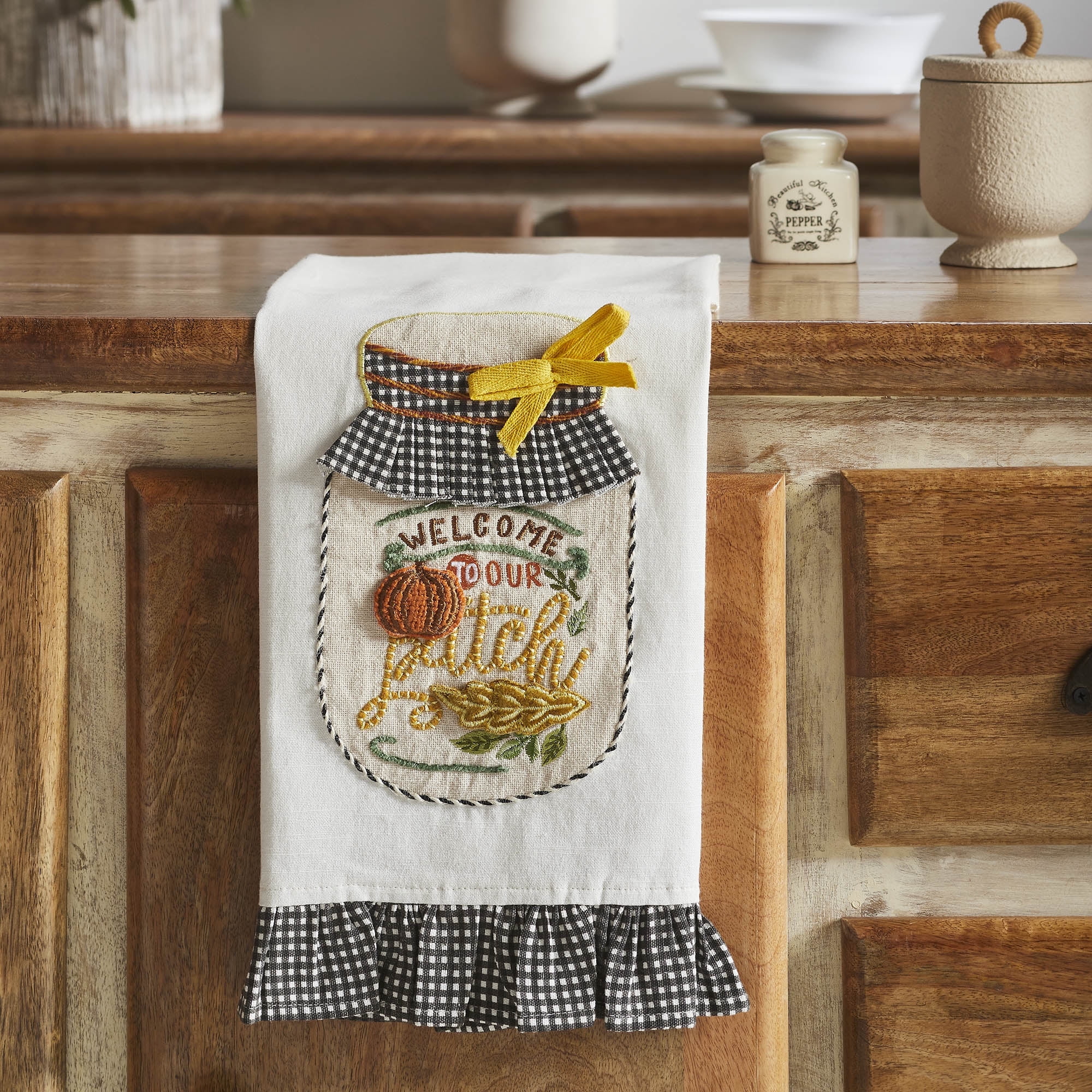 VHC Brands Welcome to Our Patch Tea Towel 19x28, Holiday Dish Towels ...