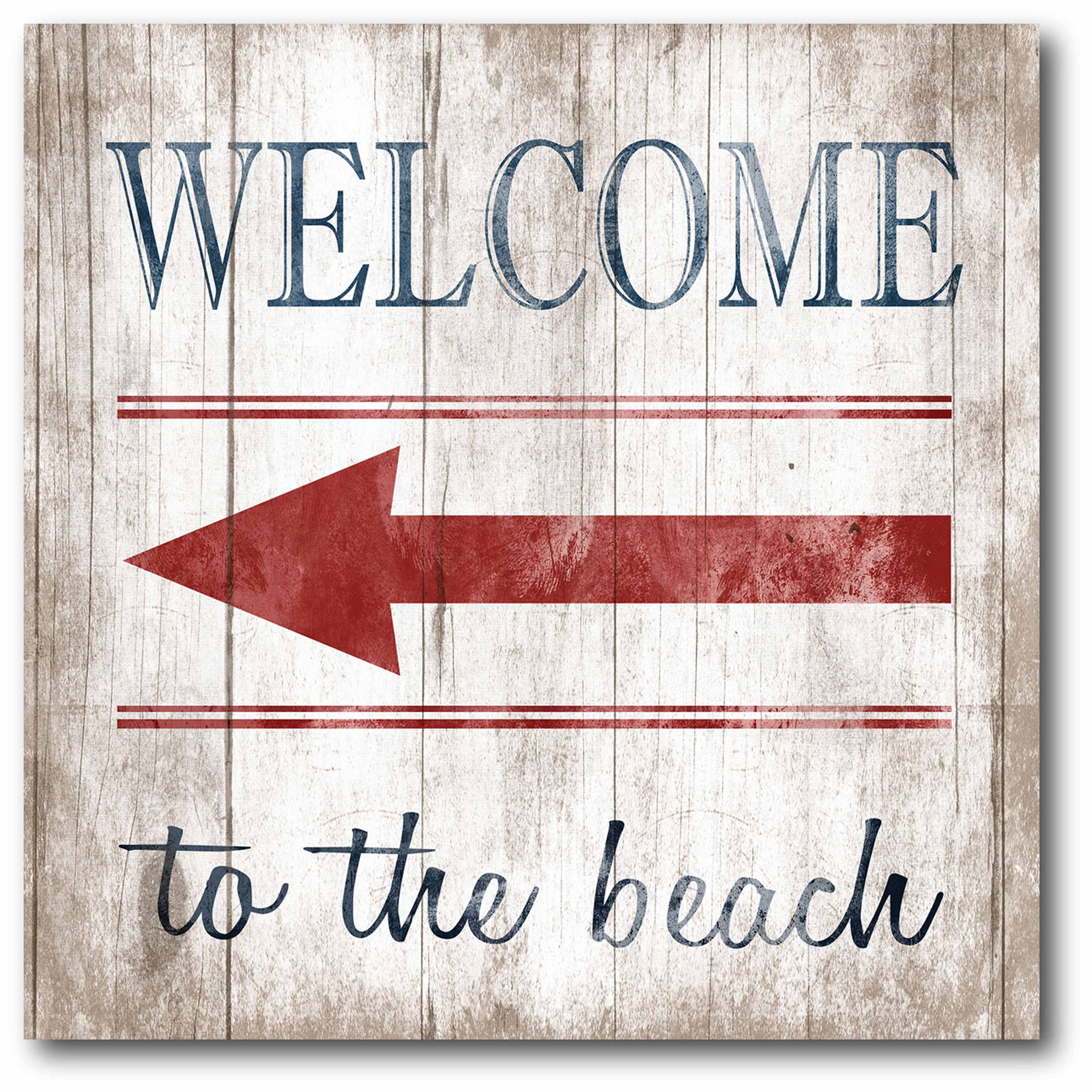 Welcome to the Beach Gallery-Wrapped Canvas Wall Art, 16x16 - Walmart.com