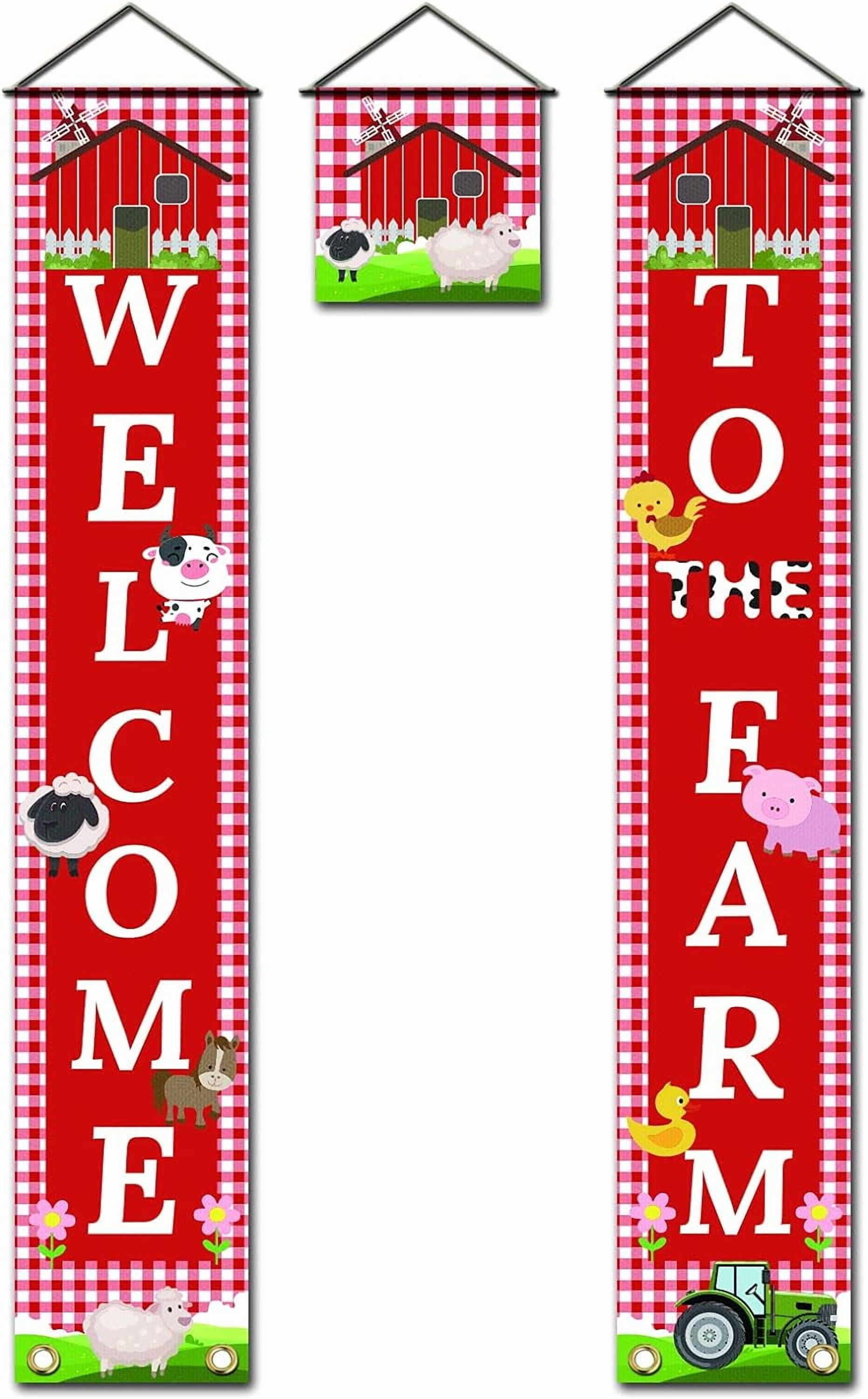 Welcome to the Farm Banner - Barnyard Party Decorations Porch Banner ...