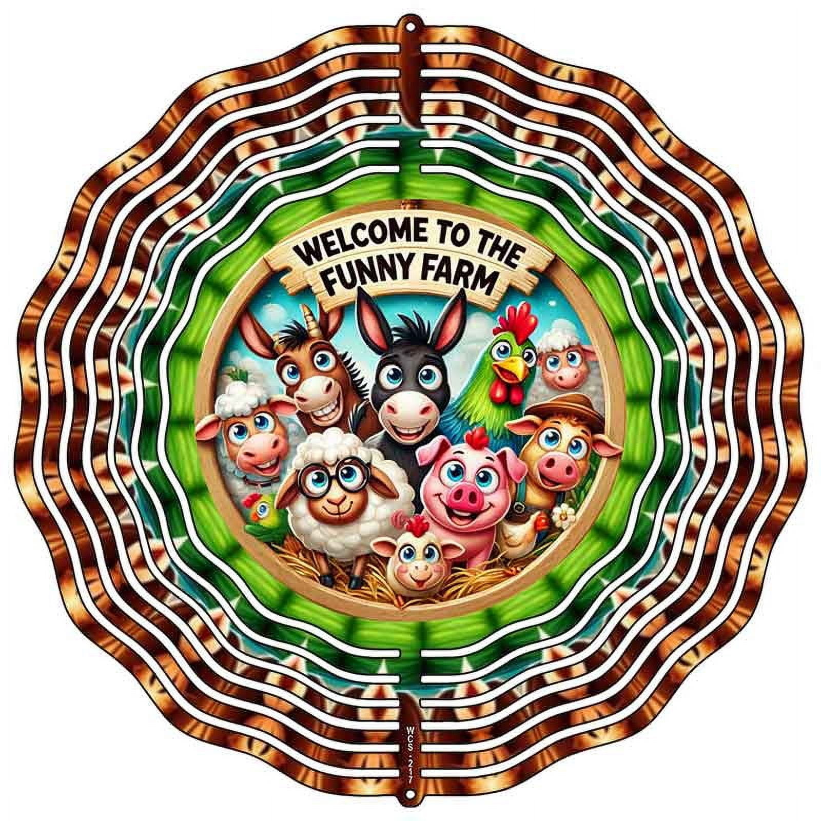 Welcome to the Funny Farm Novelty Metal Wind Spinner WCS-217 10 ...